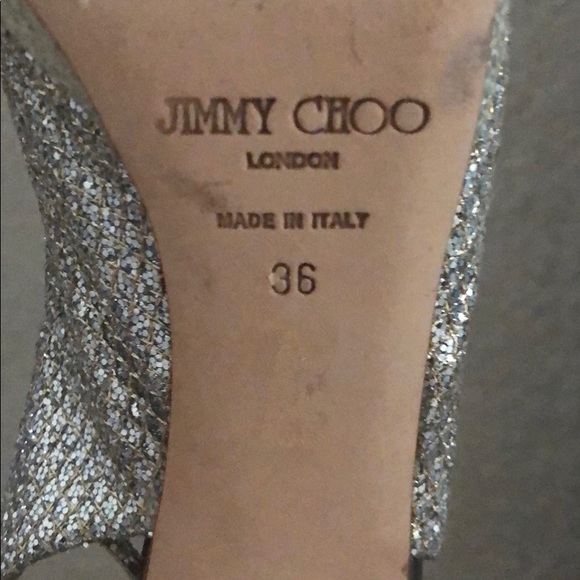 Jimmy Choo | Shoes | Jimmy Choo Nova Gold Glitter Peep Toe Heels 36 6 ...